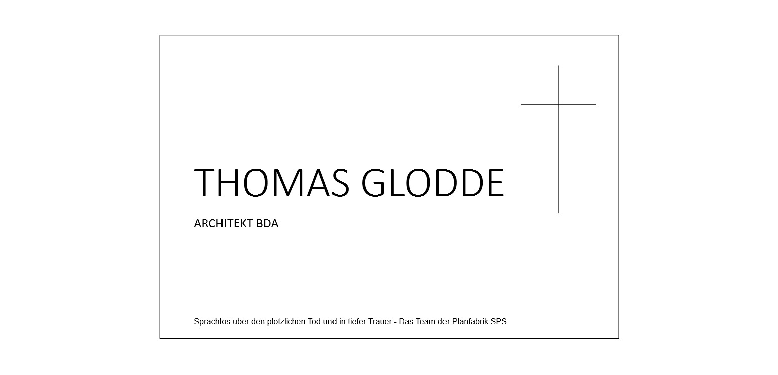 Planfabrik SPS - Wir trauern um Thomas Glodde